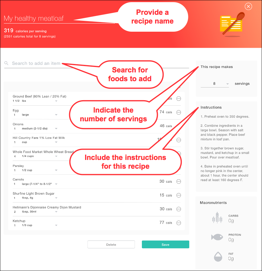 How do I track foods using the built-in My Food Tracker on the web?