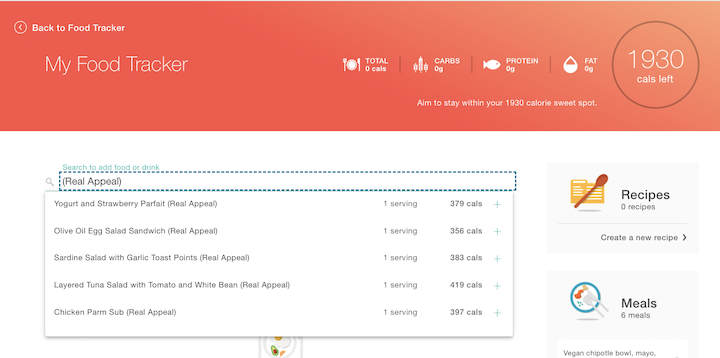 How do I add the Real Appeal Recipes from the Real Foods Nutrition ...